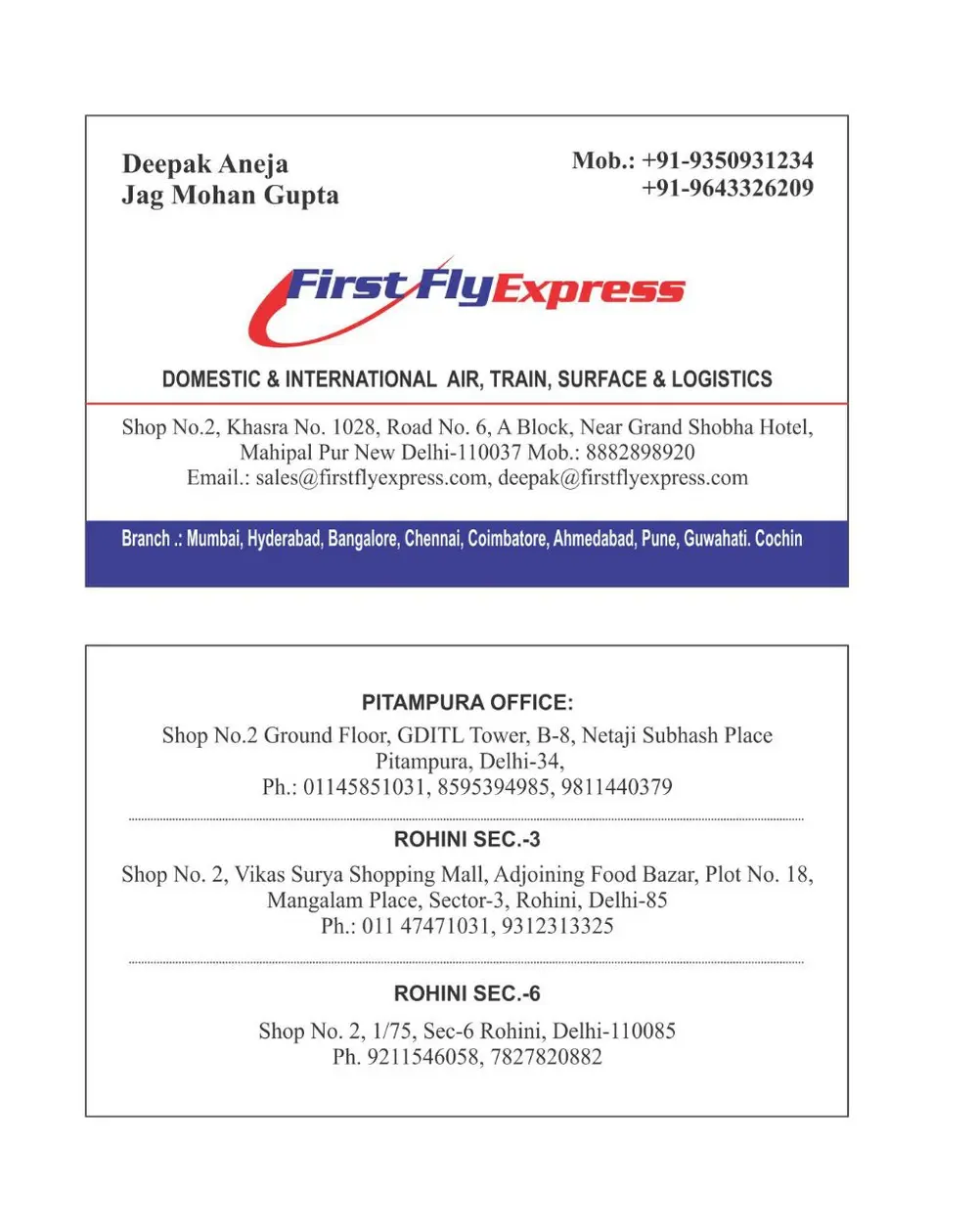 First Fly Express - Travel and Cargo Agency, Courier Services, Cargo ...